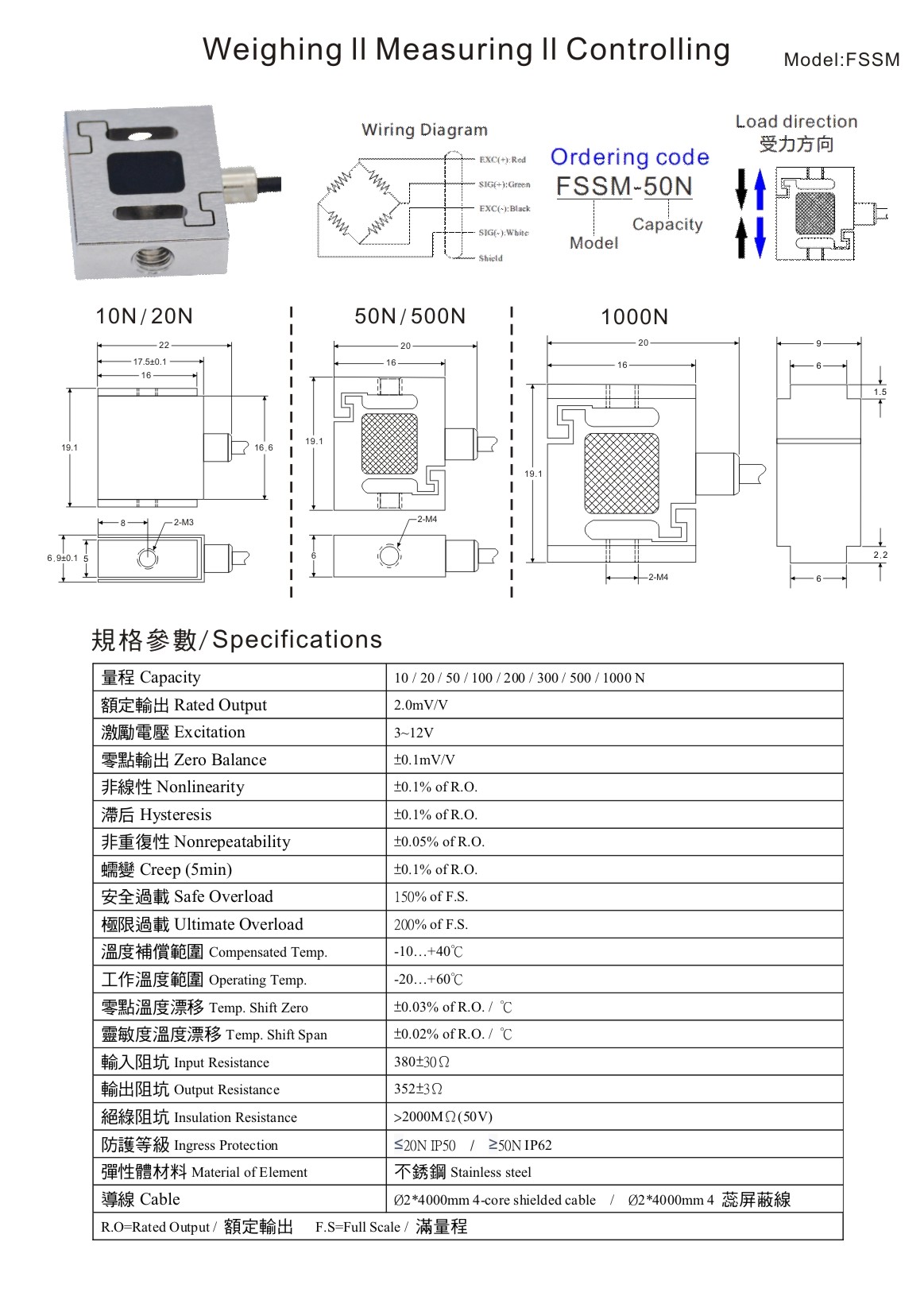 FSSM _ S-Type load cell FSSM